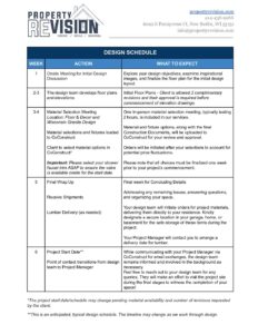 Design Schedule – Property ReVision | Property Revision
